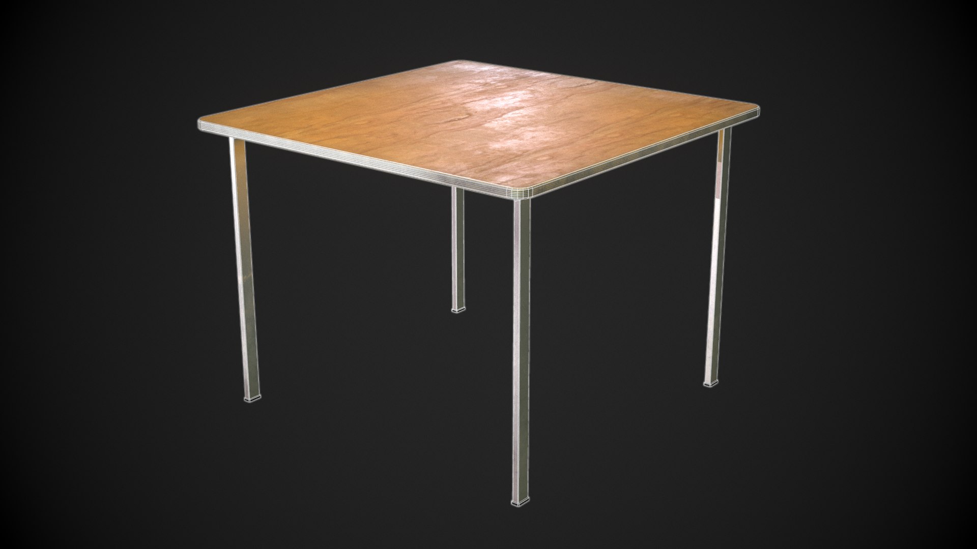 Retro Dining Table Game Ready 3D Model - TurboSquid 1904372