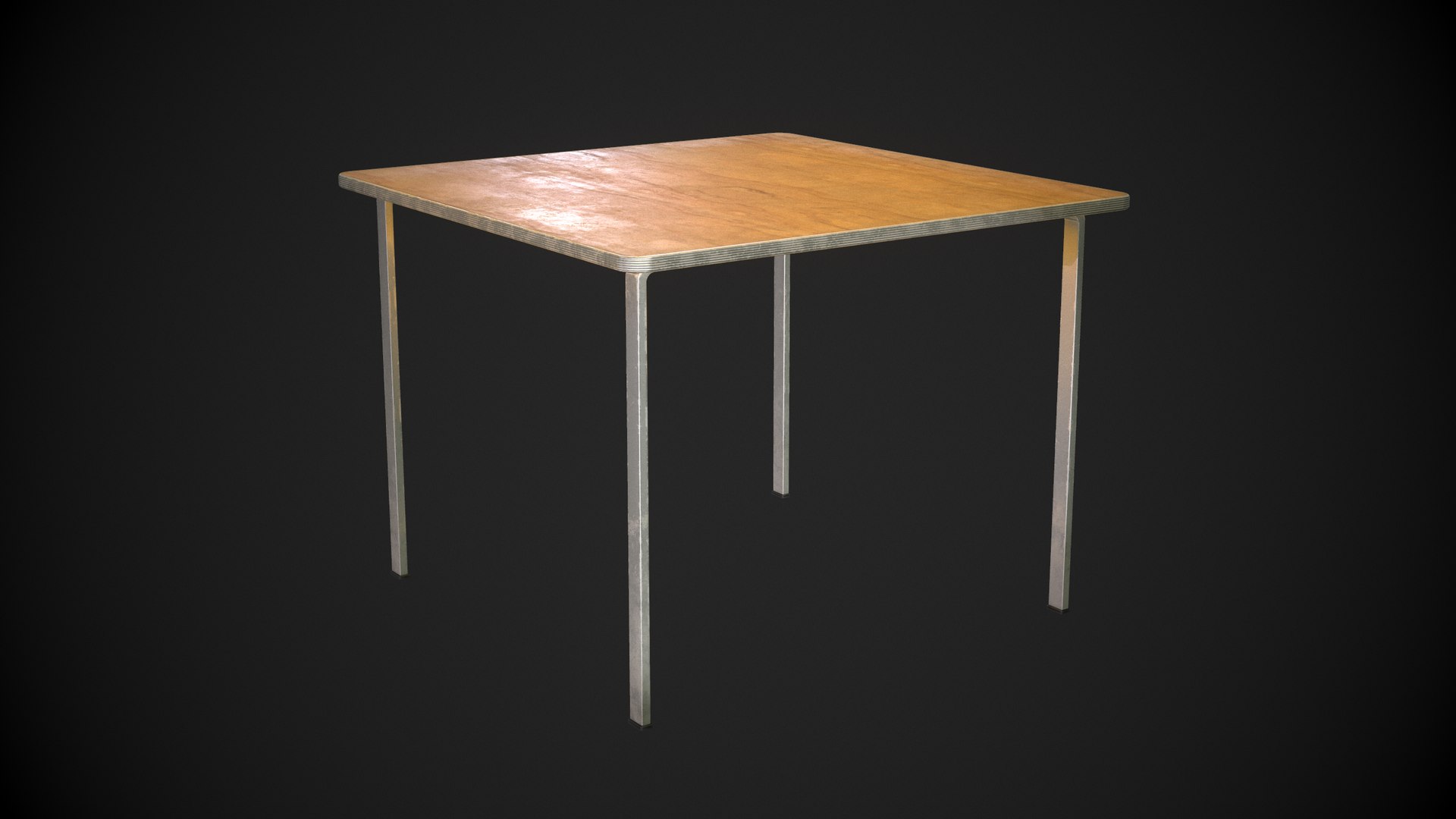 Retro Dining Table Game Ready 3D Model - TurboSquid 1904372