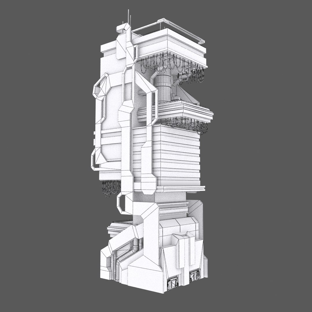 3d - sci fi building