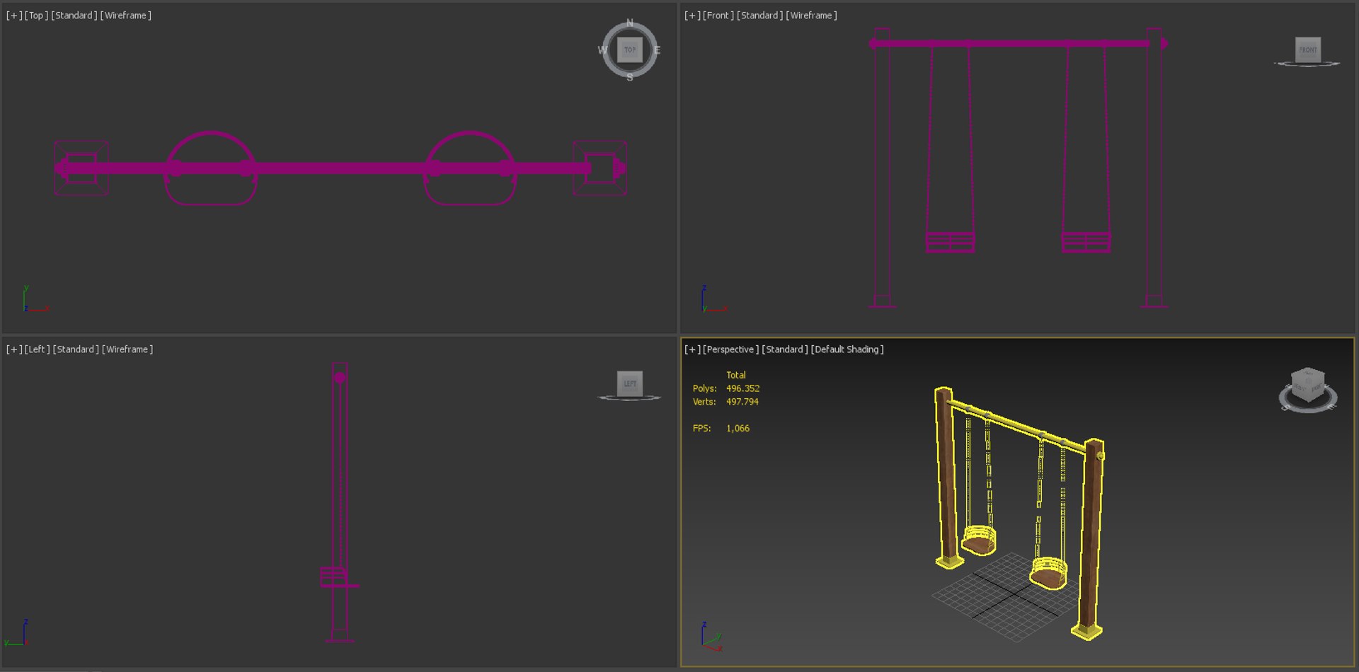 3D wooden swing model - TurboSquid 2160754