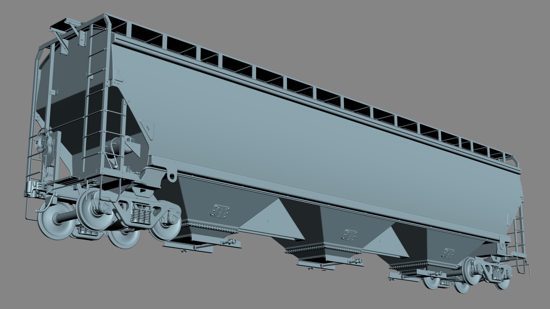 Covered hopper car c114 3D model - TurboSquid 1441145