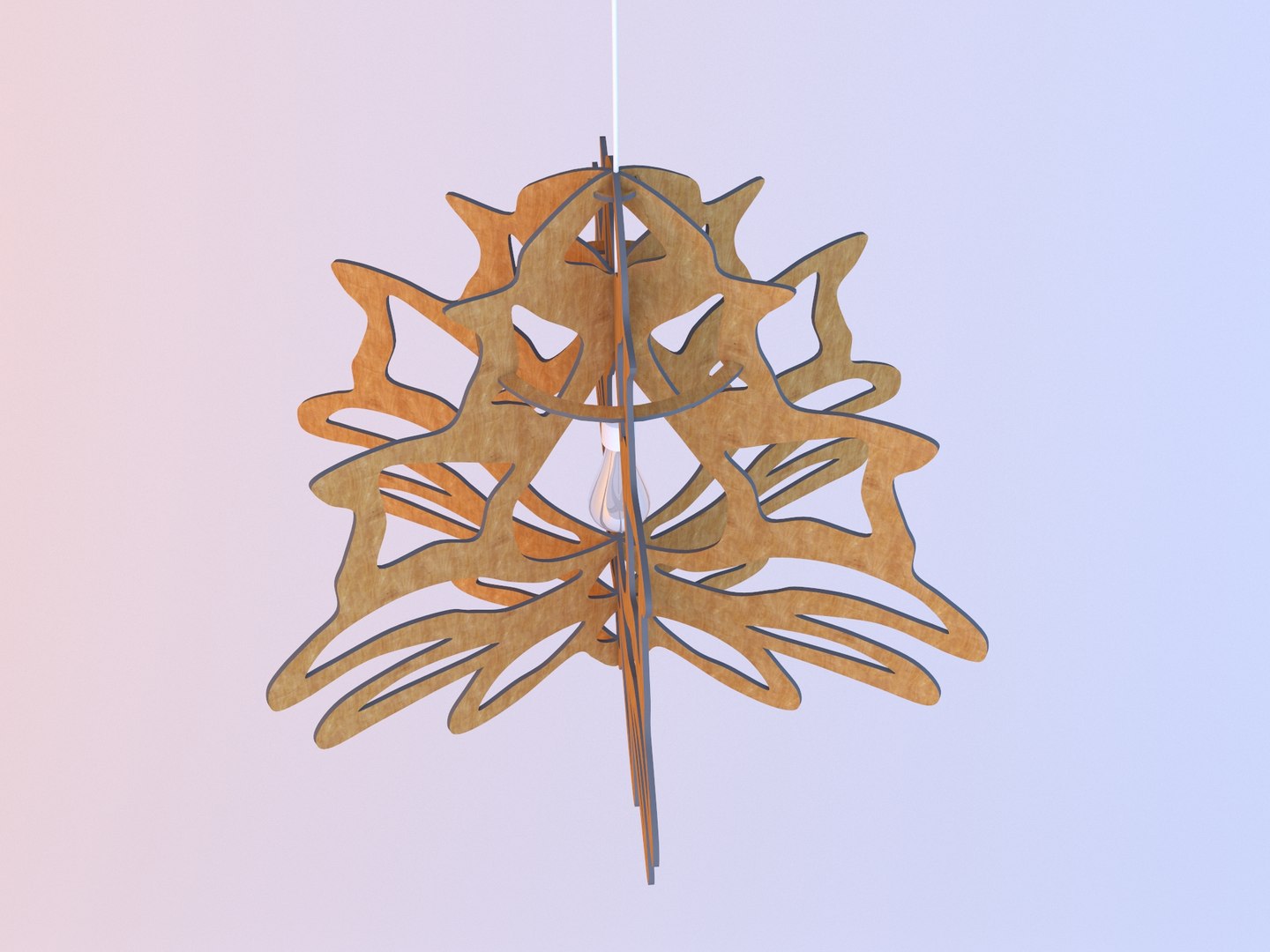 3D Flower Wood Lamp 3D Model - TurboSquid 1735783