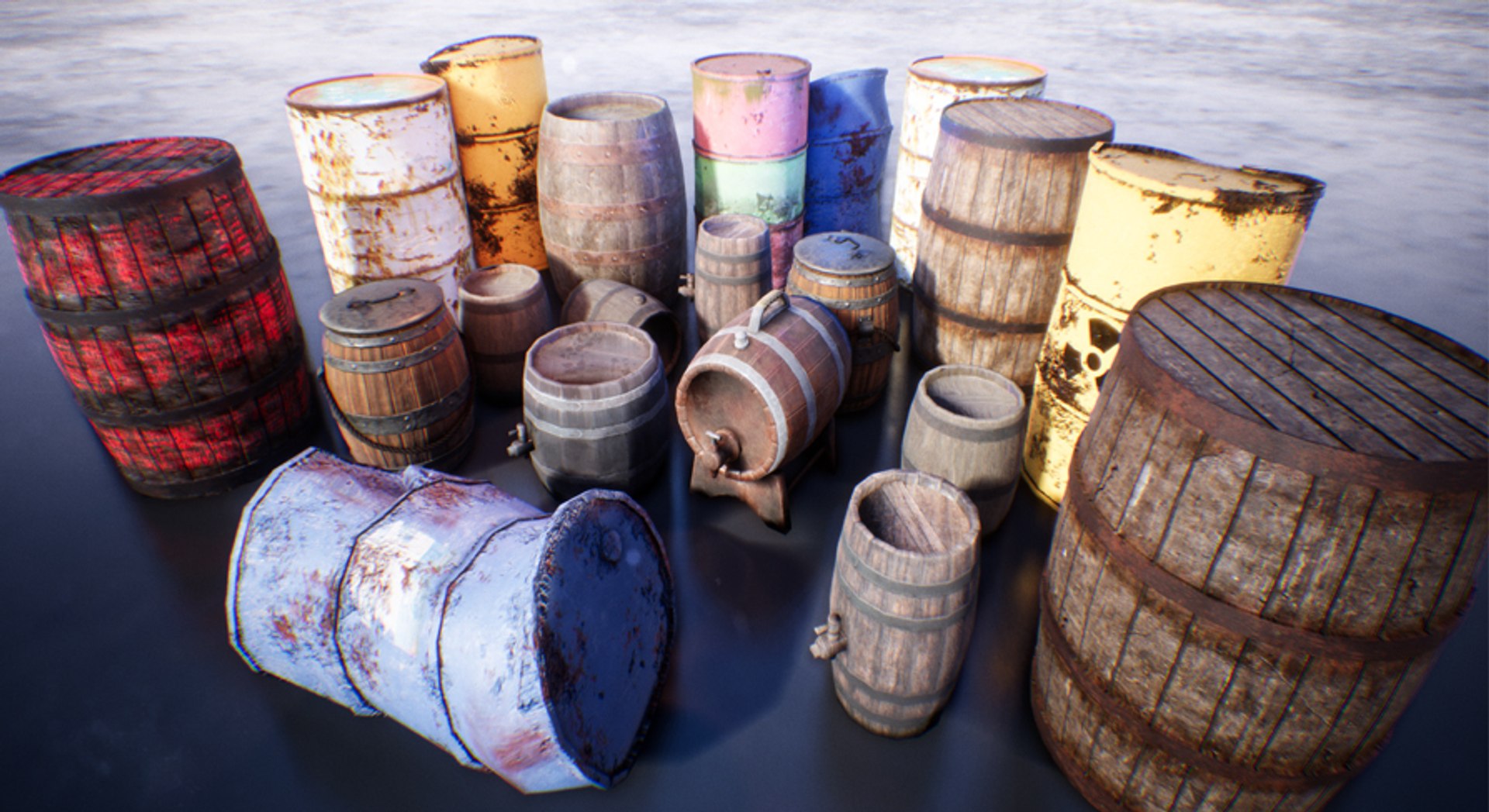 3D Model Barrels 13 Assets - TurboSquid 1984523