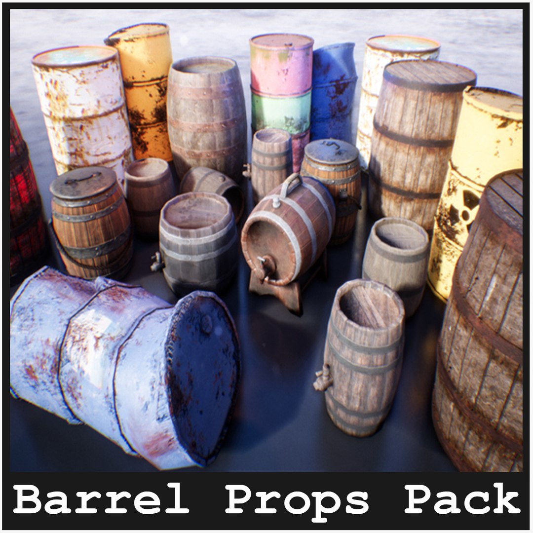 3D Model Barrels 13 Assets - TurboSquid 1984523