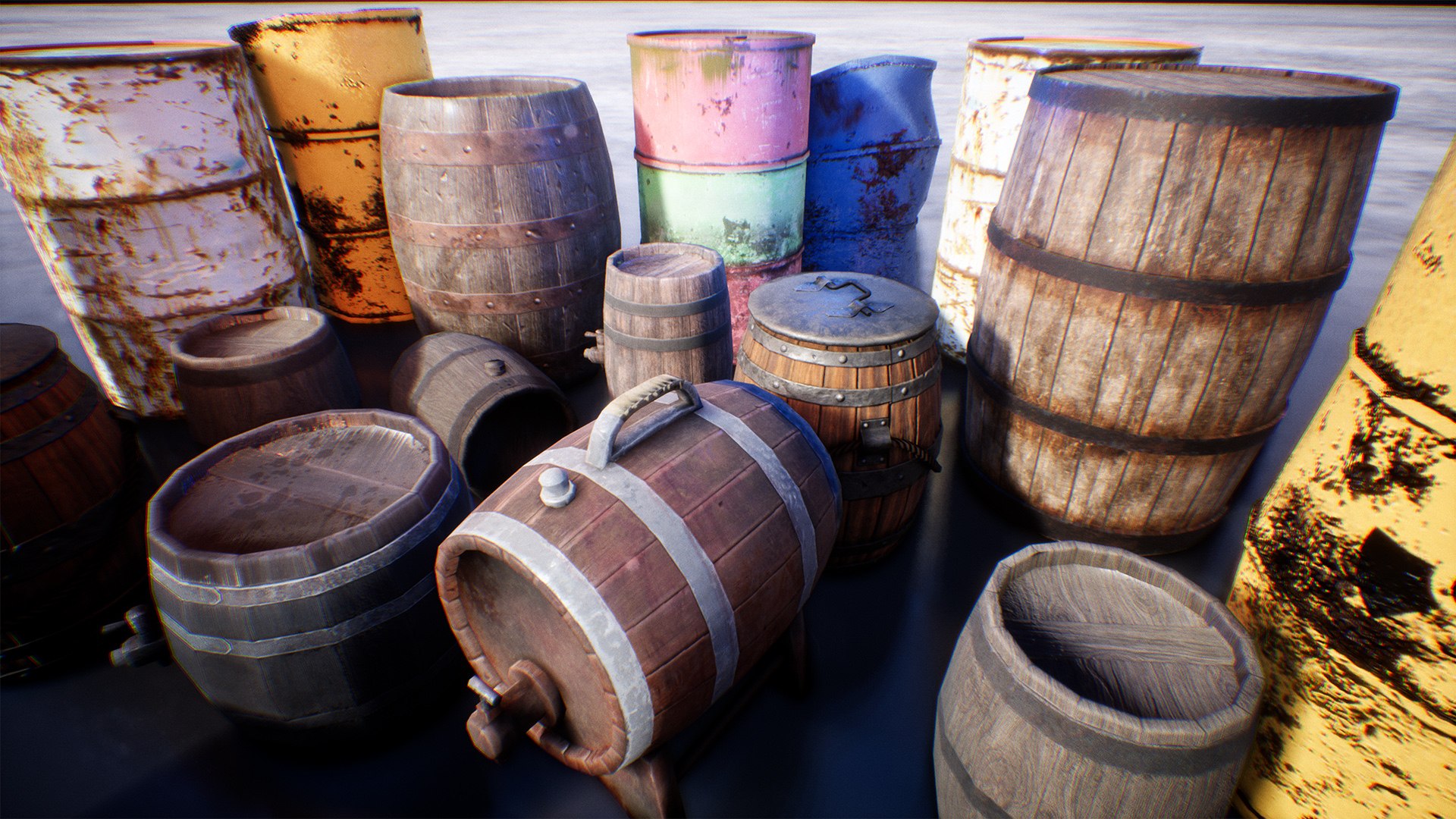 3D Model Barrels 13 Assets - TurboSquid 1984523