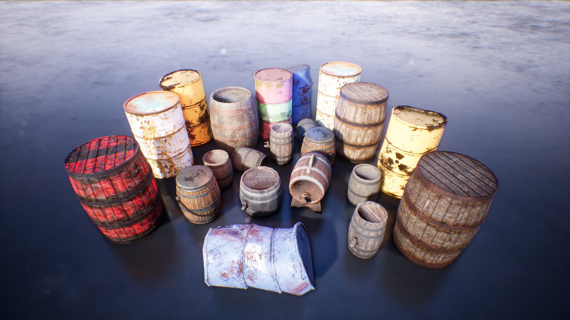 3D Model Barrels 13 Assets - TurboSquid 1984523