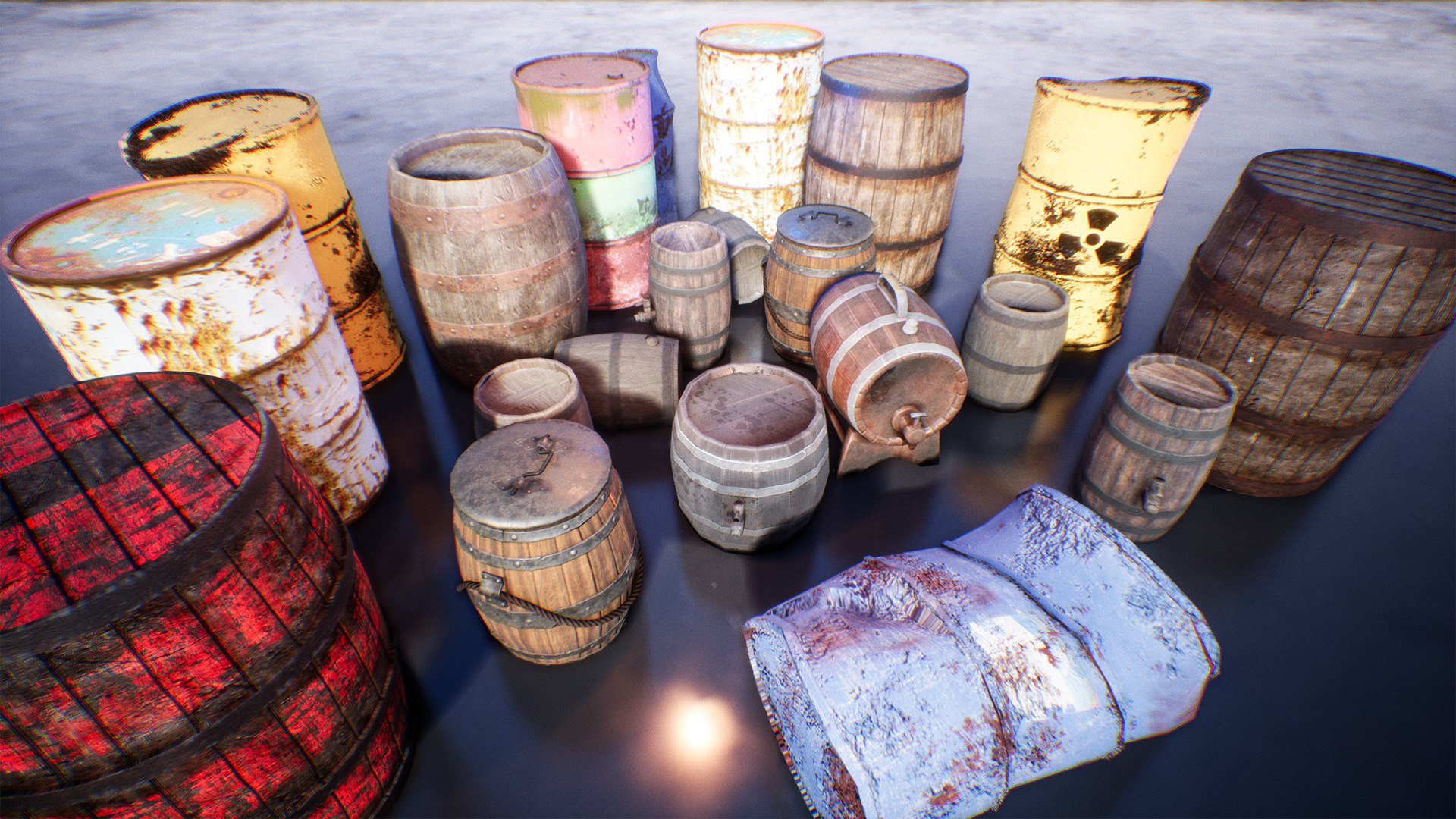 3D Model Barrels 13 Assets - TurboSquid 1984523