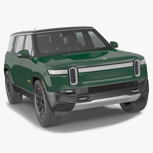 3D модель Rivian R1S 2023 Simple Interior, зеленый цвет - TurboSquid ...