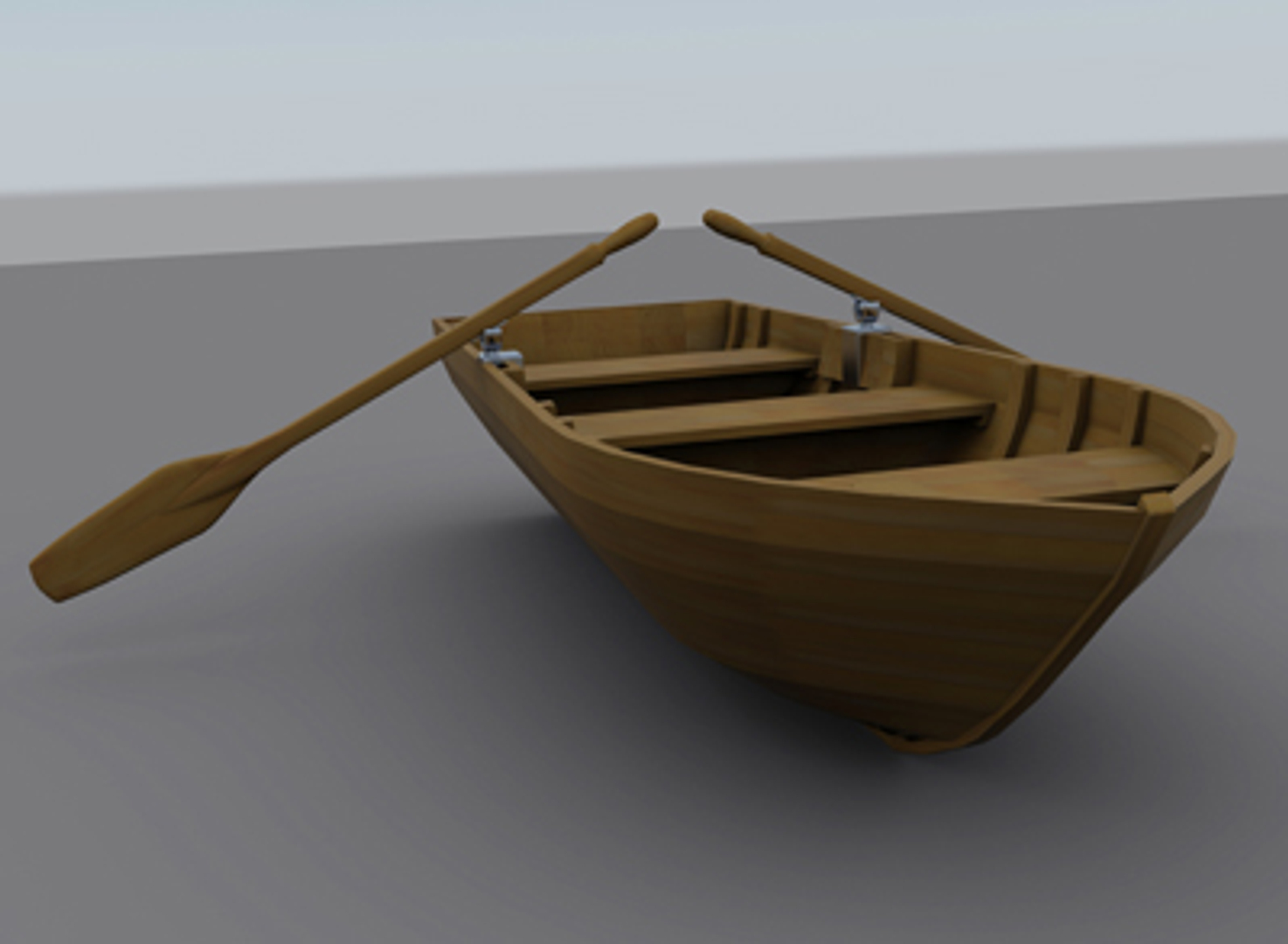 wood row boat 3d model