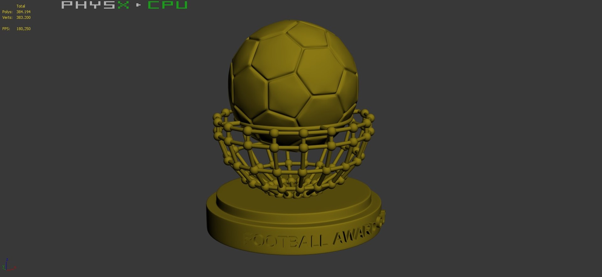 3d Model Football Award Cup
