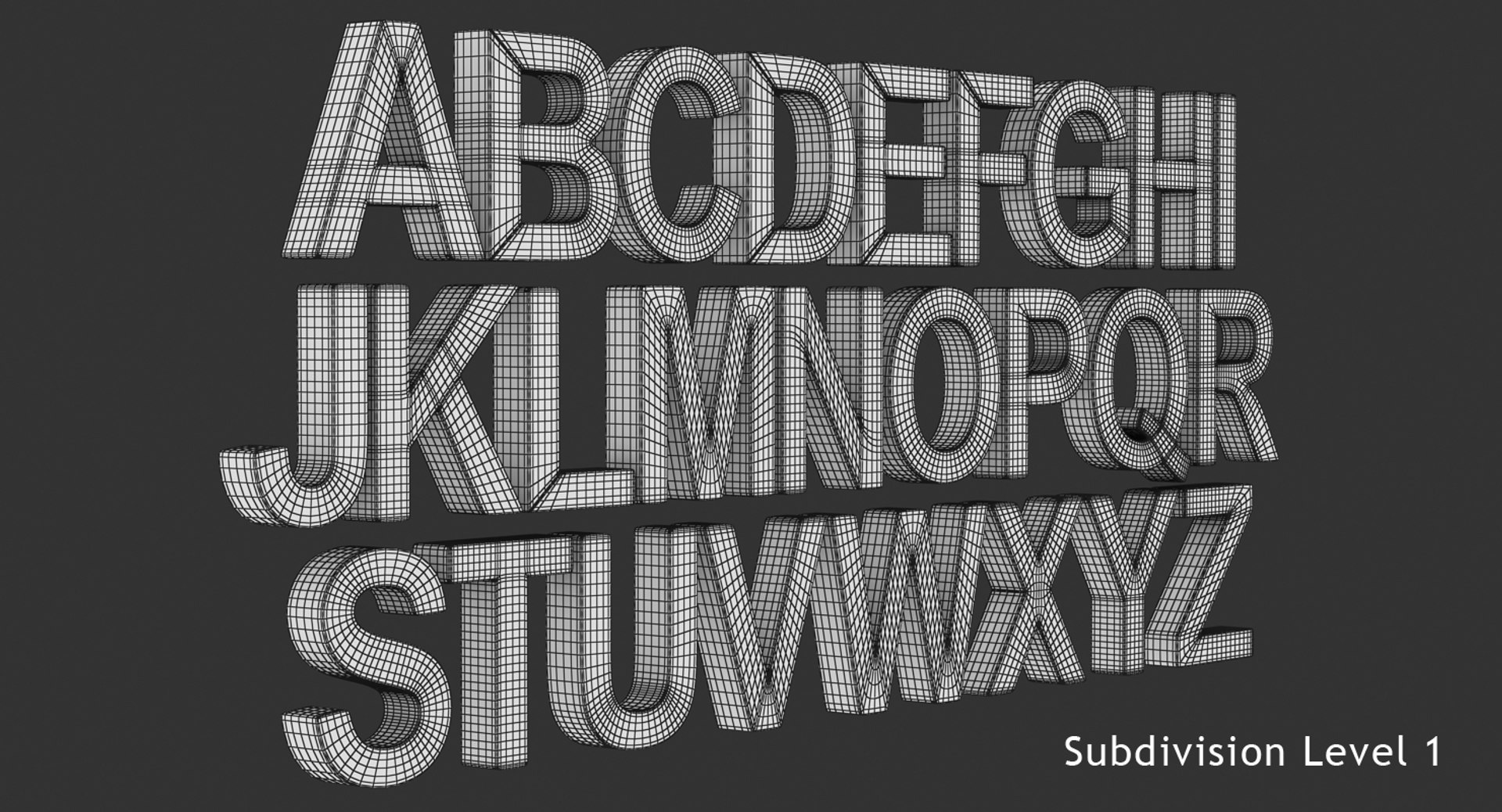 3d Alphabet Letter Subdivided