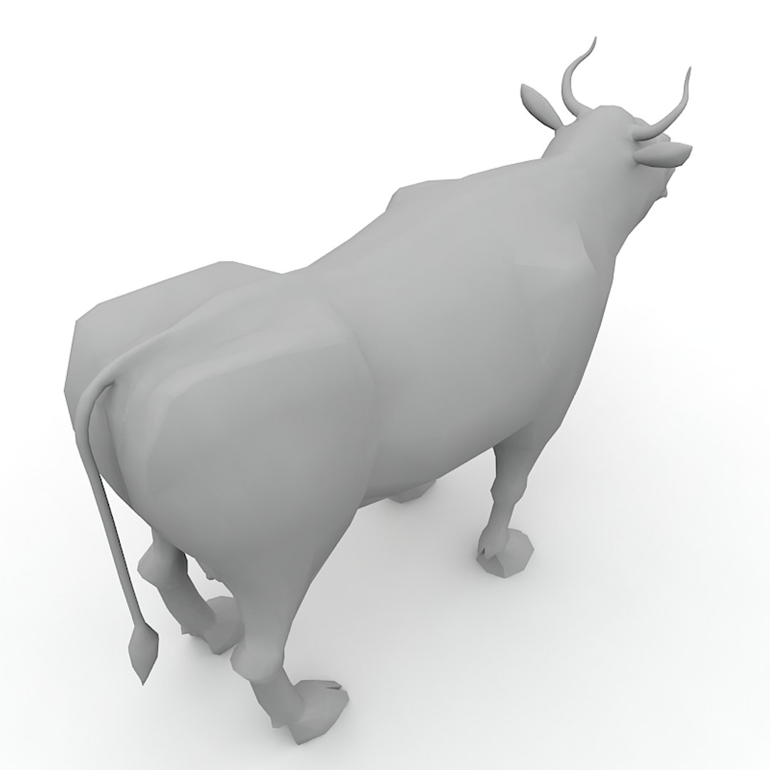 3d model polygonal cow