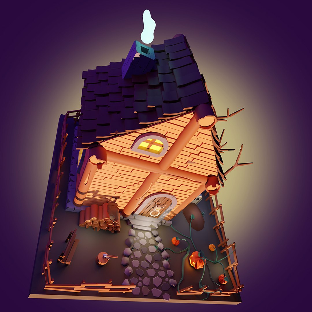 3D Scary Low Poly Halloween House - TurboSquid 1958997