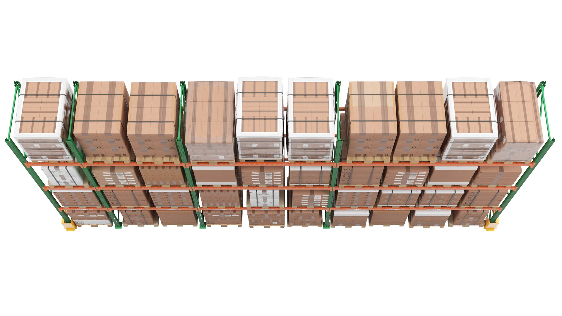 Warehouse Shelf With Pallets 3D model - TurboSquid 2089144