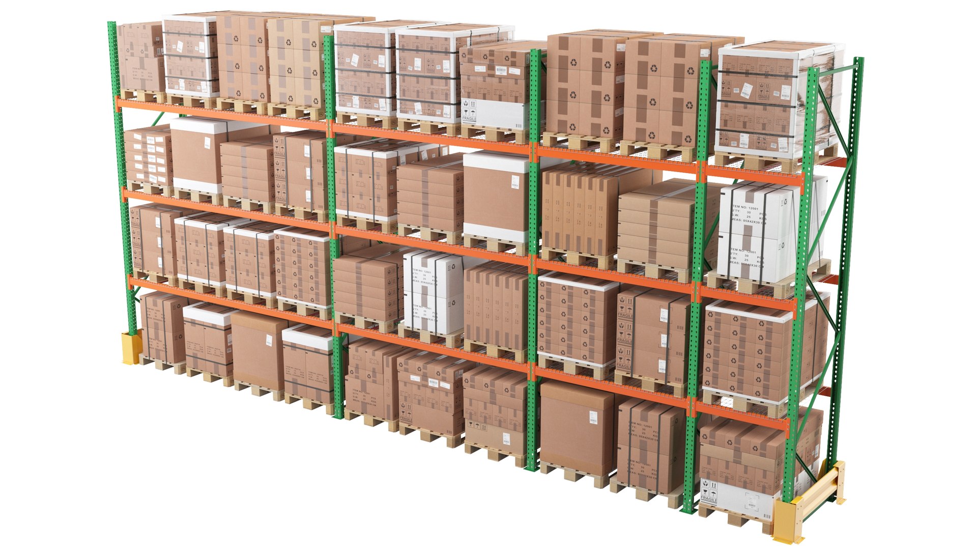 Warehouse Shelf With Pallets 3D model - TurboSquid 2089144