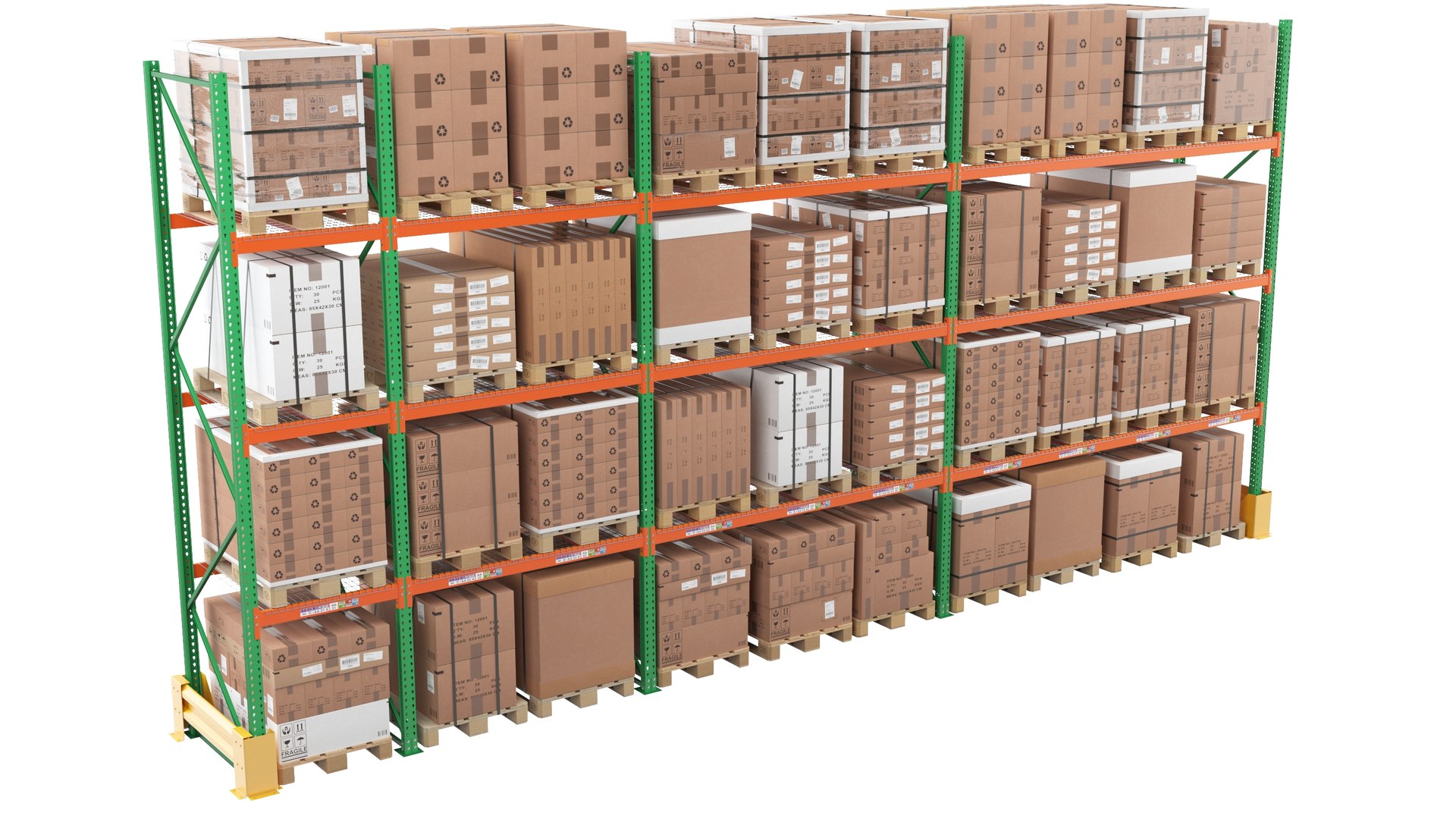 Warehouse Shelf With Pallets 3D model - TurboSquid 2089144
