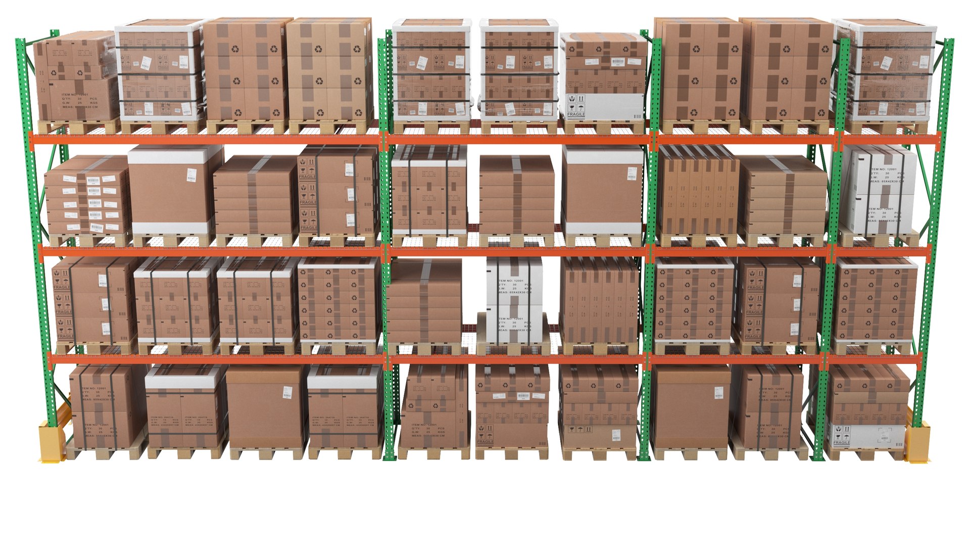 Warehouse Shelf With Pallets 3D model - TurboSquid 2089144