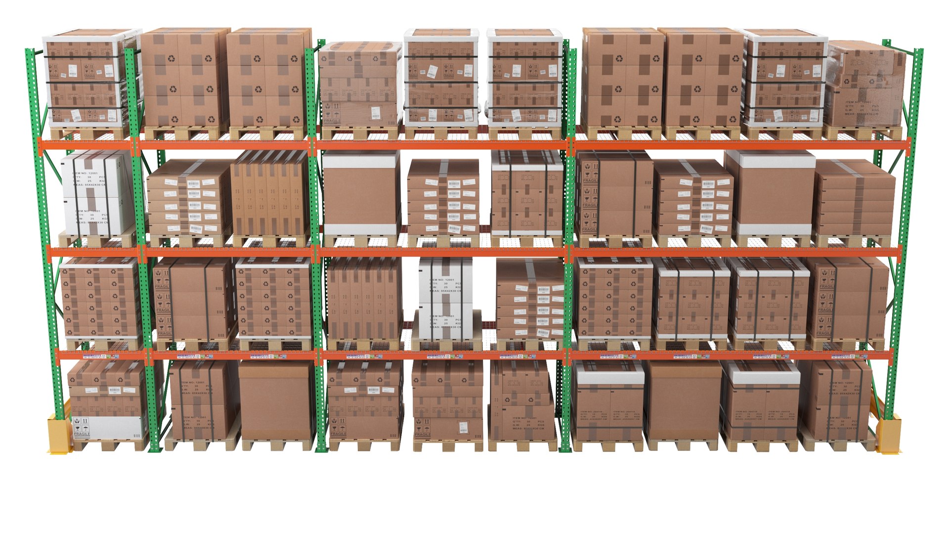 Warehouse Shelf With Pallets 3D model - TurboSquid 2089144