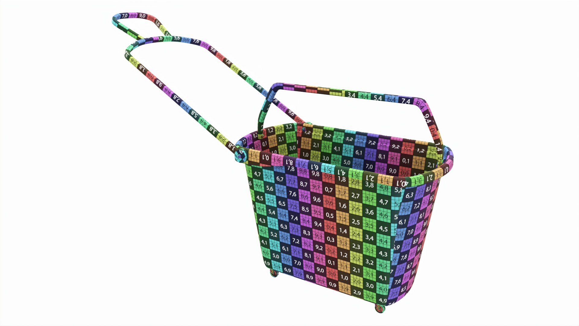 3D Store Rolling Shopping Basket Blue - TurboSquid 2195447