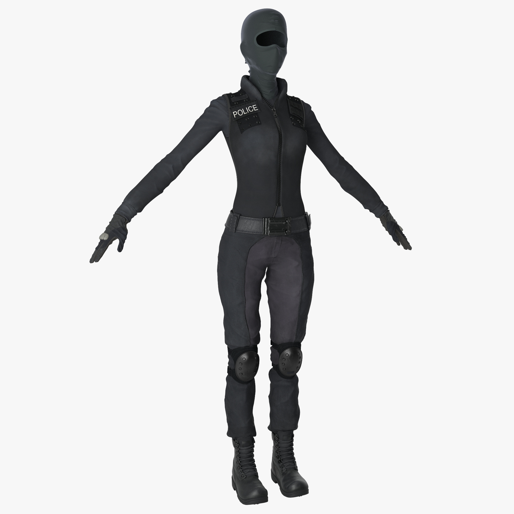 swat woman uniform 4 3d model