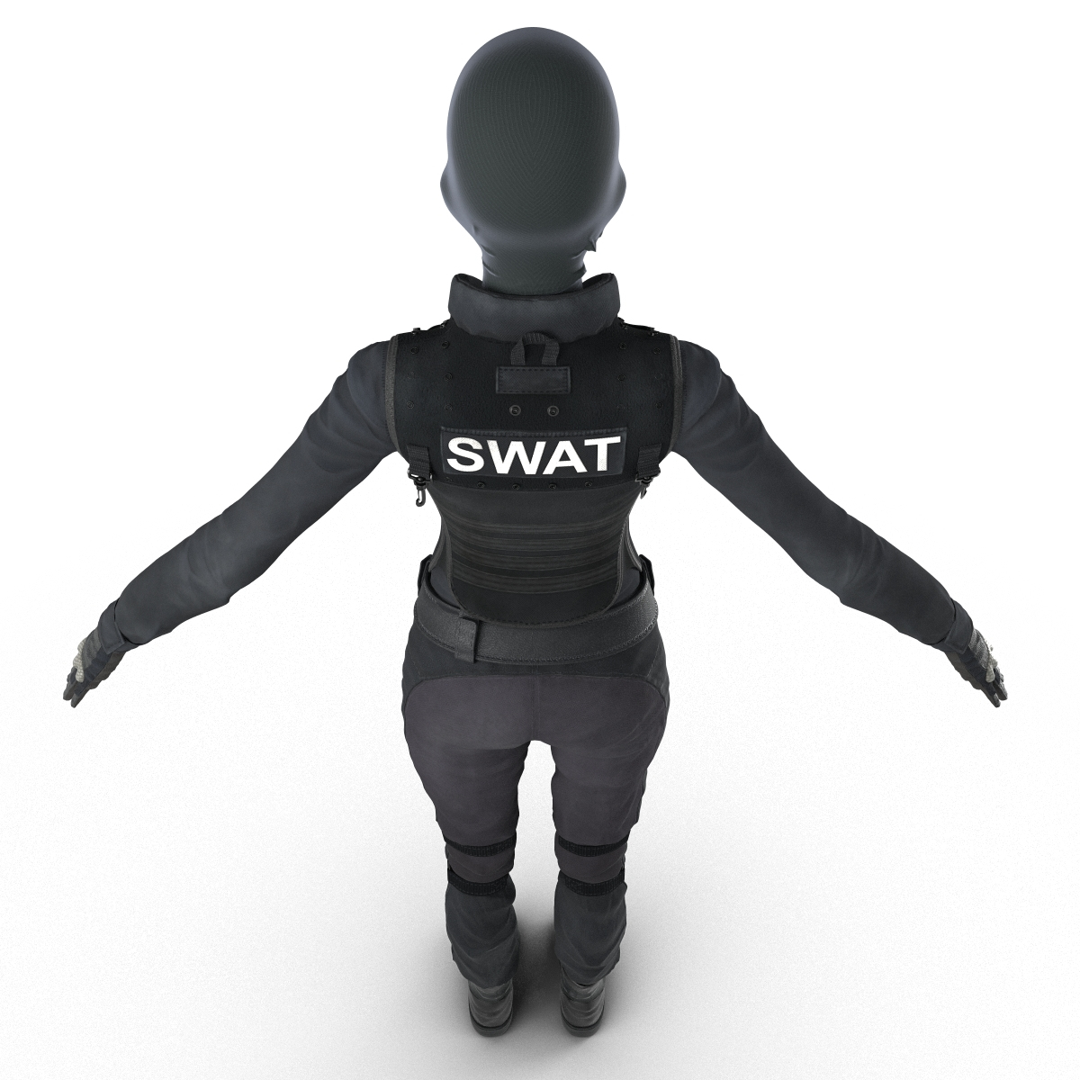 swat woman uniform 4 3d model