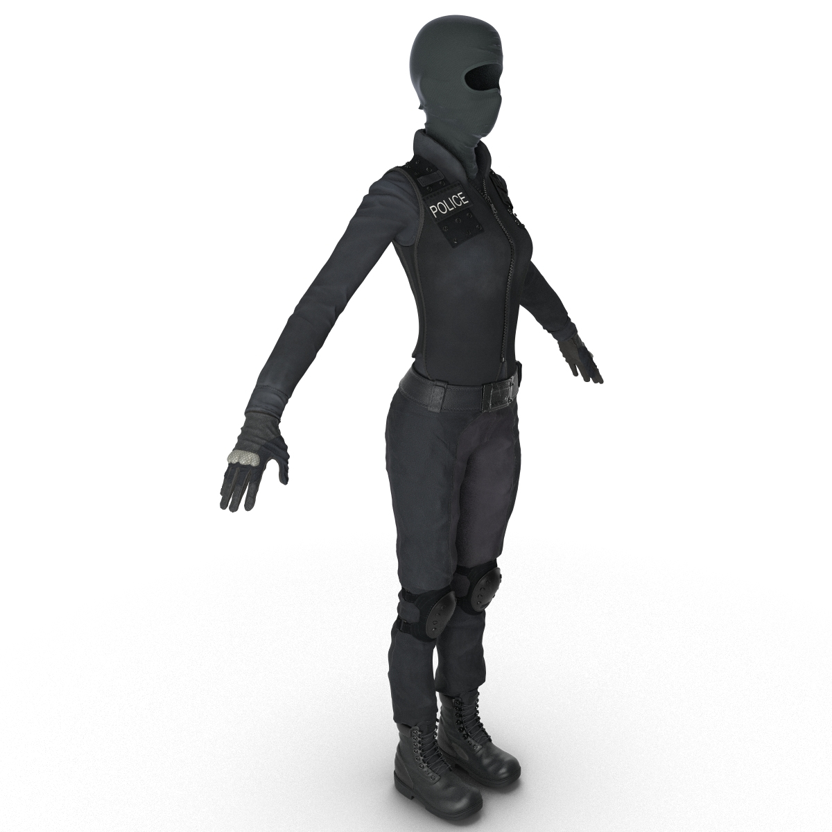 swat woman uniform 4 3d model
