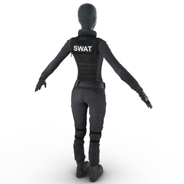swat woman uniform 4 3d model