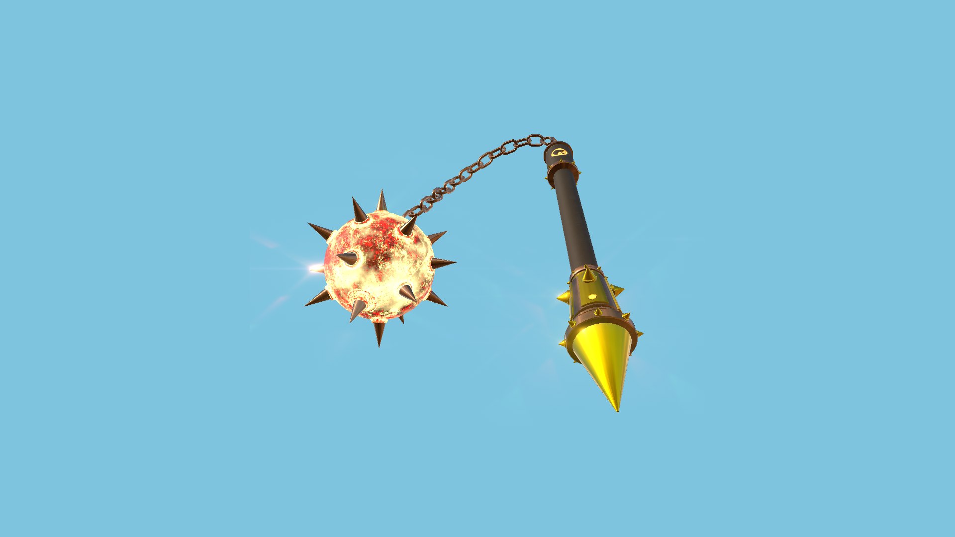 Medieval Flail 06 Fire - Character Fantasy Weaponry 3D - TurboSquid 1775294