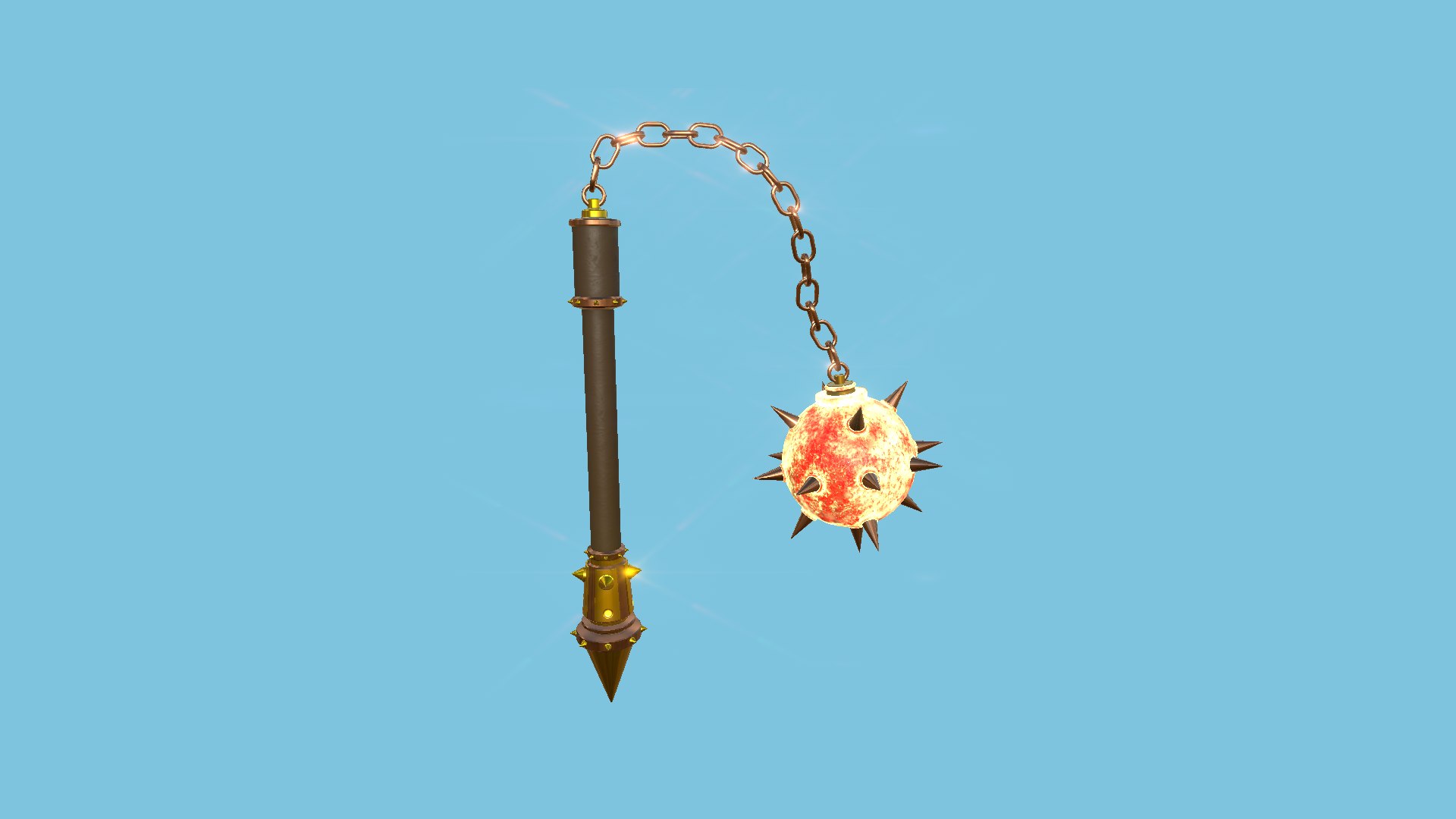 Medieval Flail 06 Fire - Character Fantasy Weaponry 3D - TurboSquid 1775294