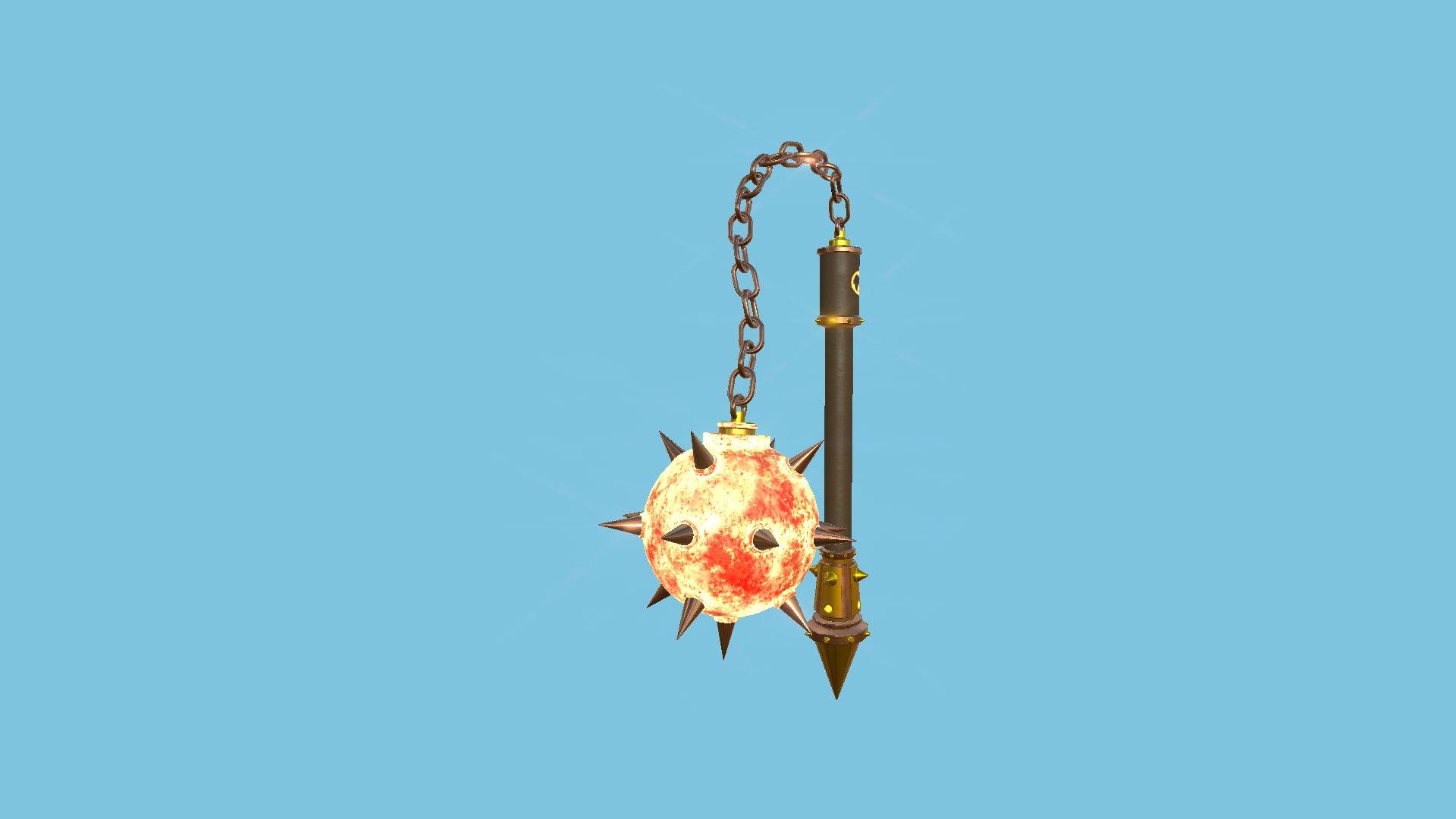 Medieval Flail 06 Fire - Character Fantasy Weaponry 3D - TurboSquid 1775294
