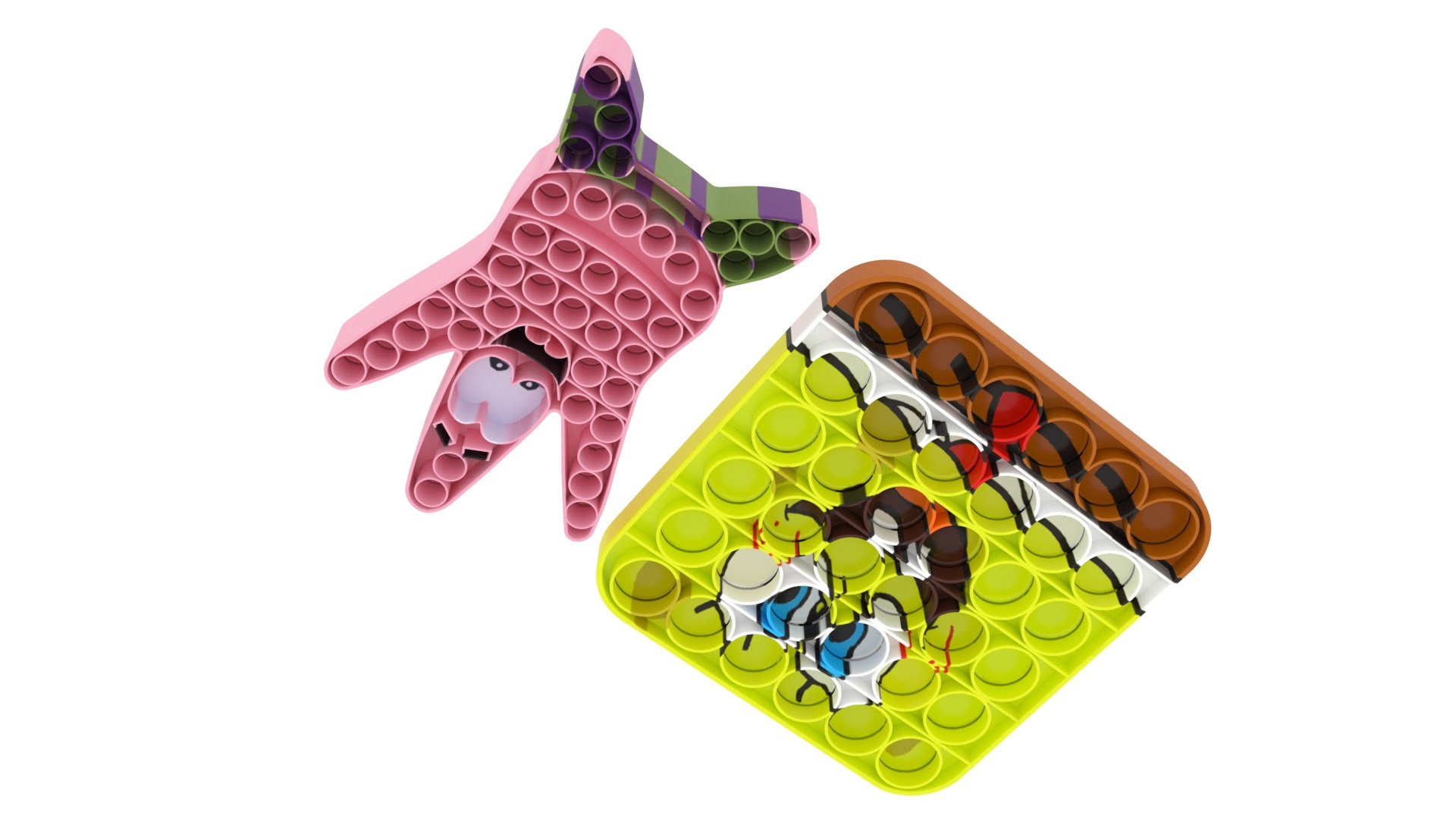 3D model Spongebob and Patrick Pop It Fidget Toys Set - TurboSquid 1815937