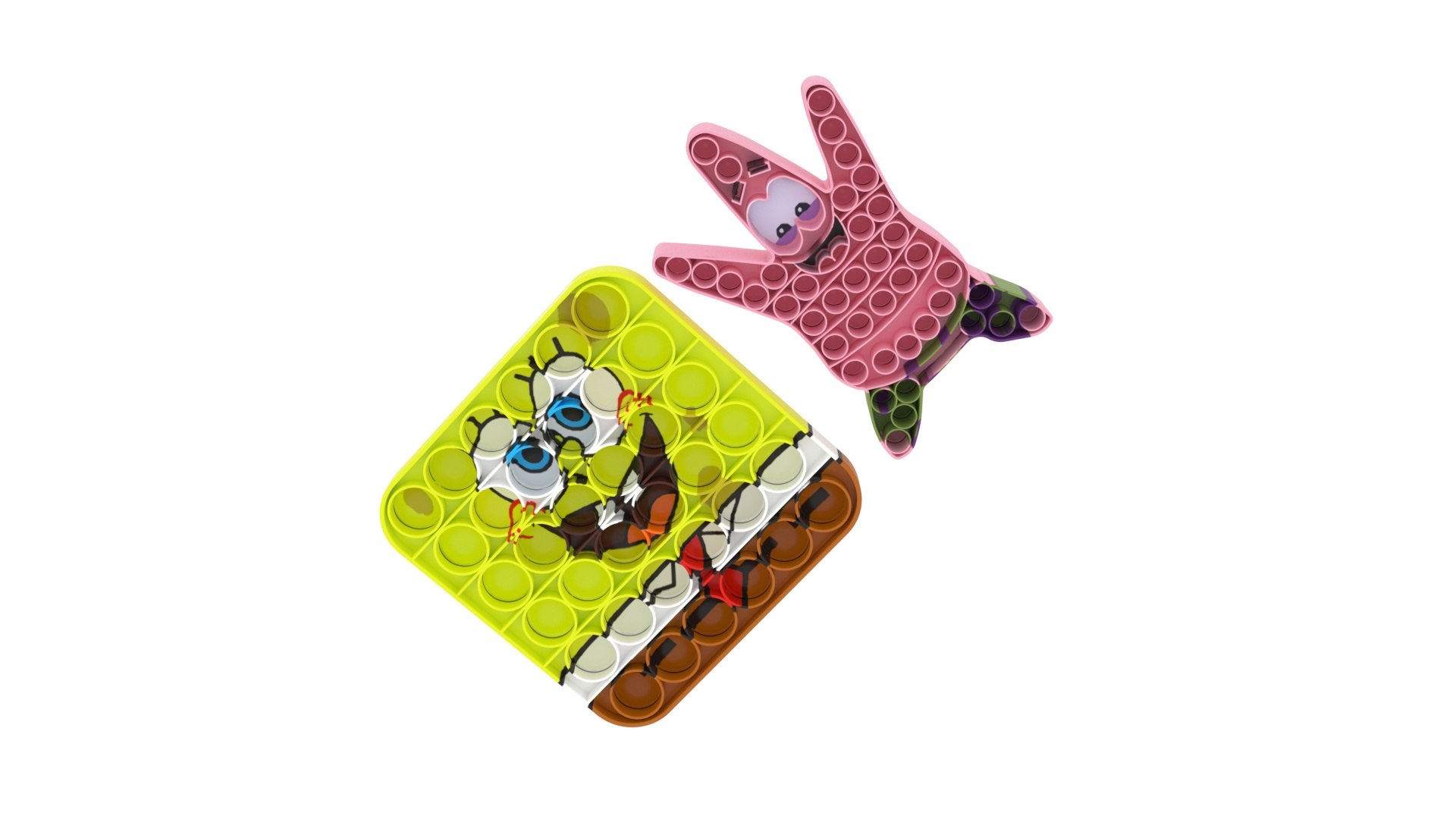 3D model Spongebob and Patrick Pop It Fidget Toys Set - TurboSquid 1815937