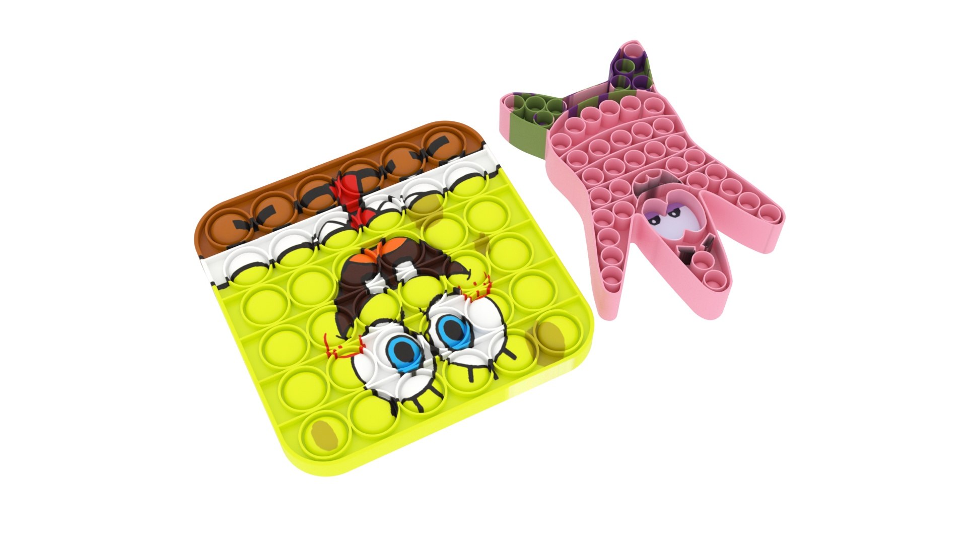 3D model Spongebob and Patrick Pop It Fidget Toys Set - TurboSquid 1815937