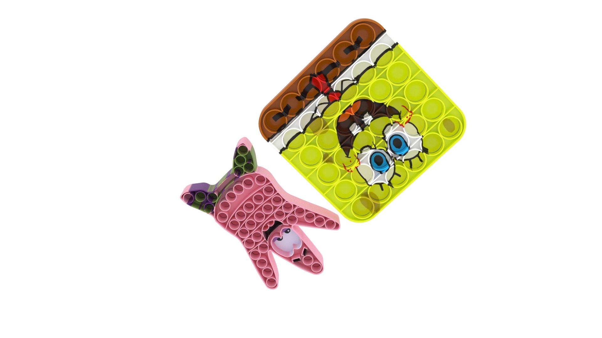 3D model Spongebob and Patrick Pop It Fidget Toys Set - TurboSquid 1815937