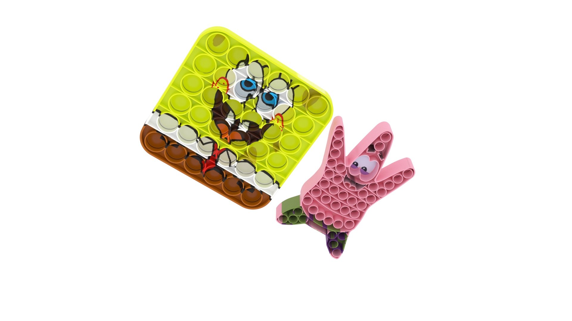 3D model Spongebob and Patrick Pop It Fidget Toys Set - TurboSquid 1815937