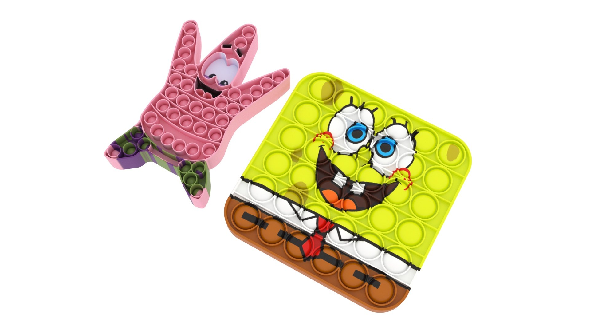 3D model Spongebob and Patrick Pop It Fidget Toys Set - TurboSquid 1815937