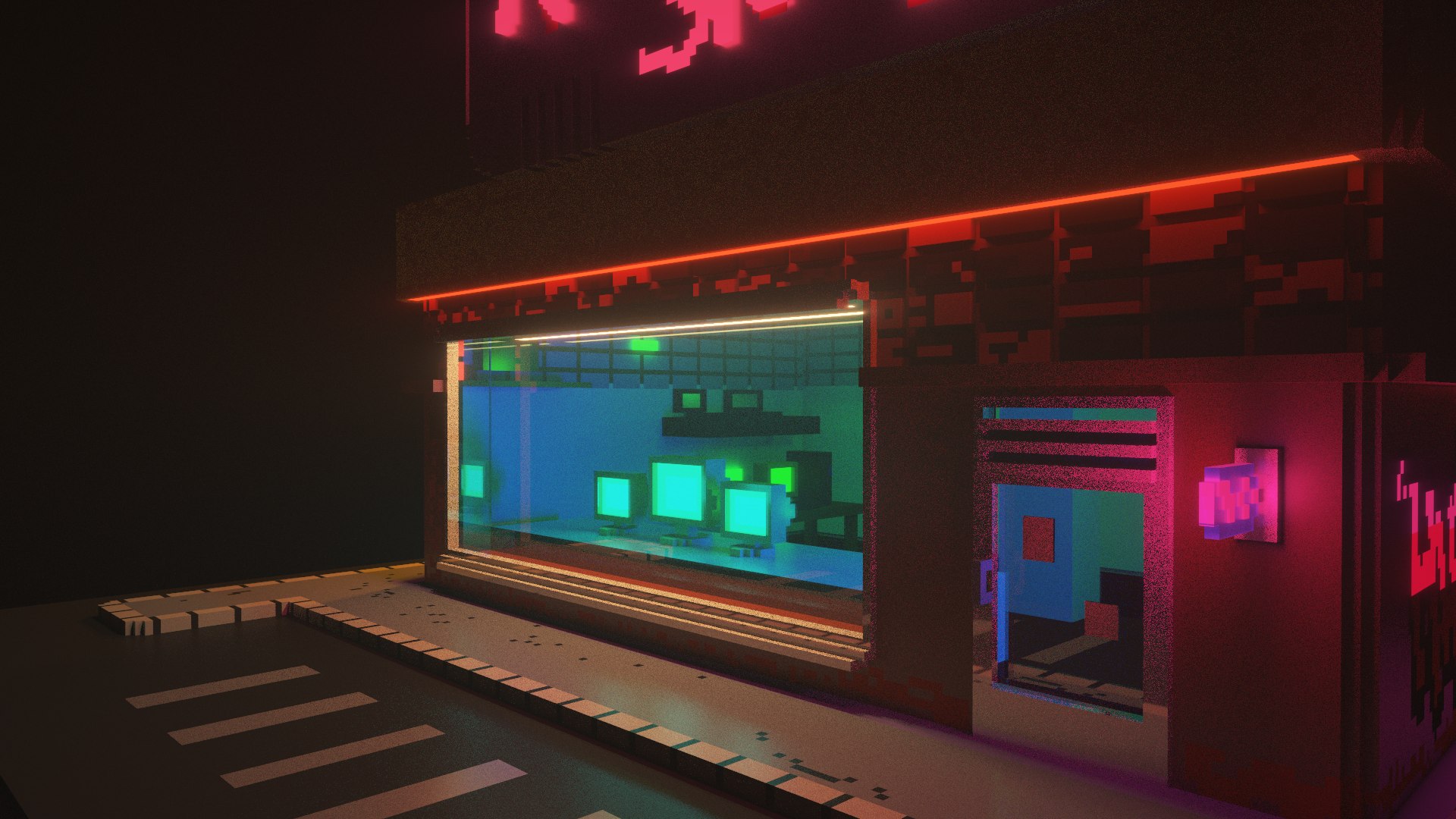 3D Voxel Retro Radio Station With Interior - TurboSquid 1761495