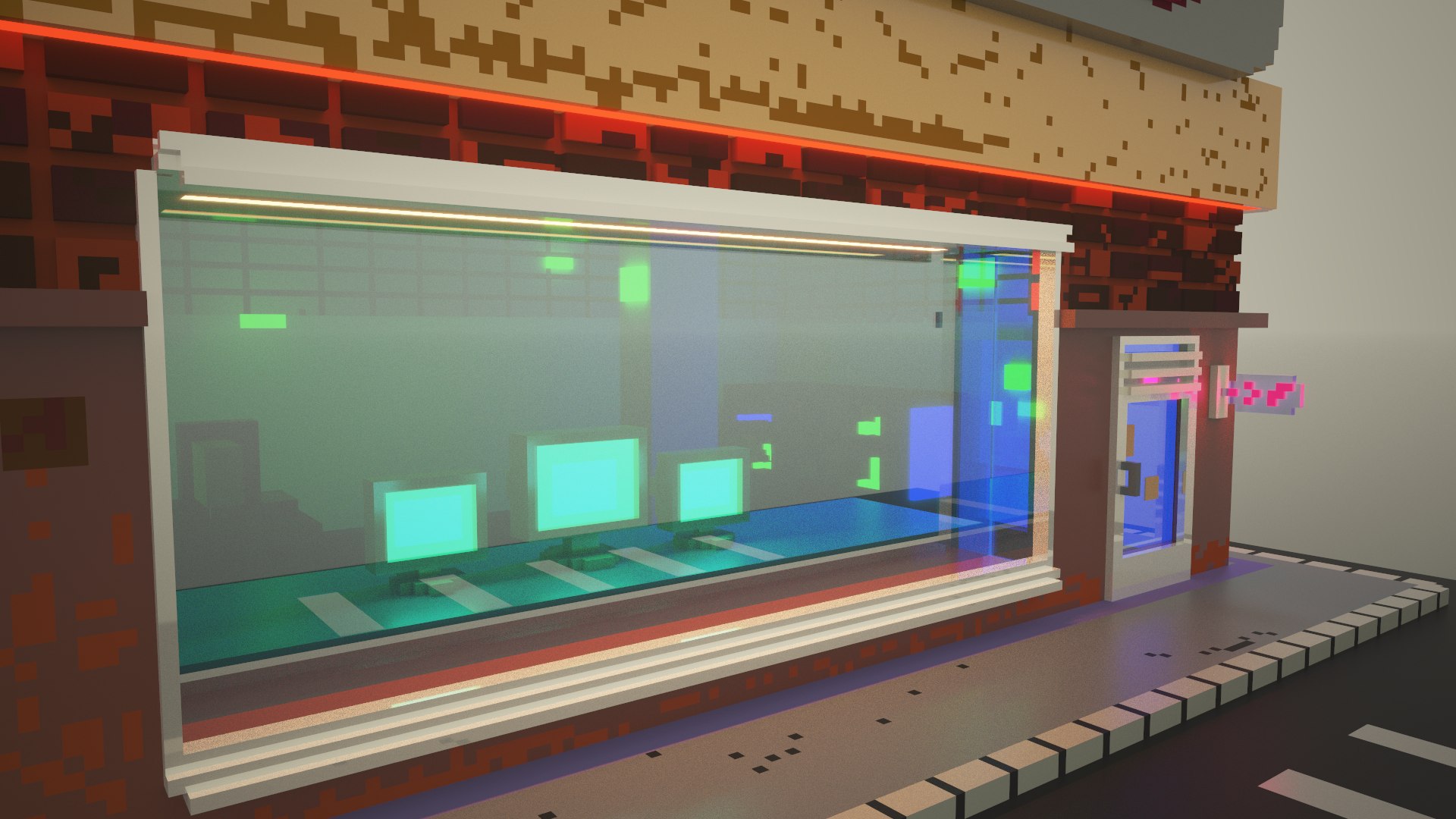 3D Voxel Retro Radio Station With Interior - TurboSquid 1761495
