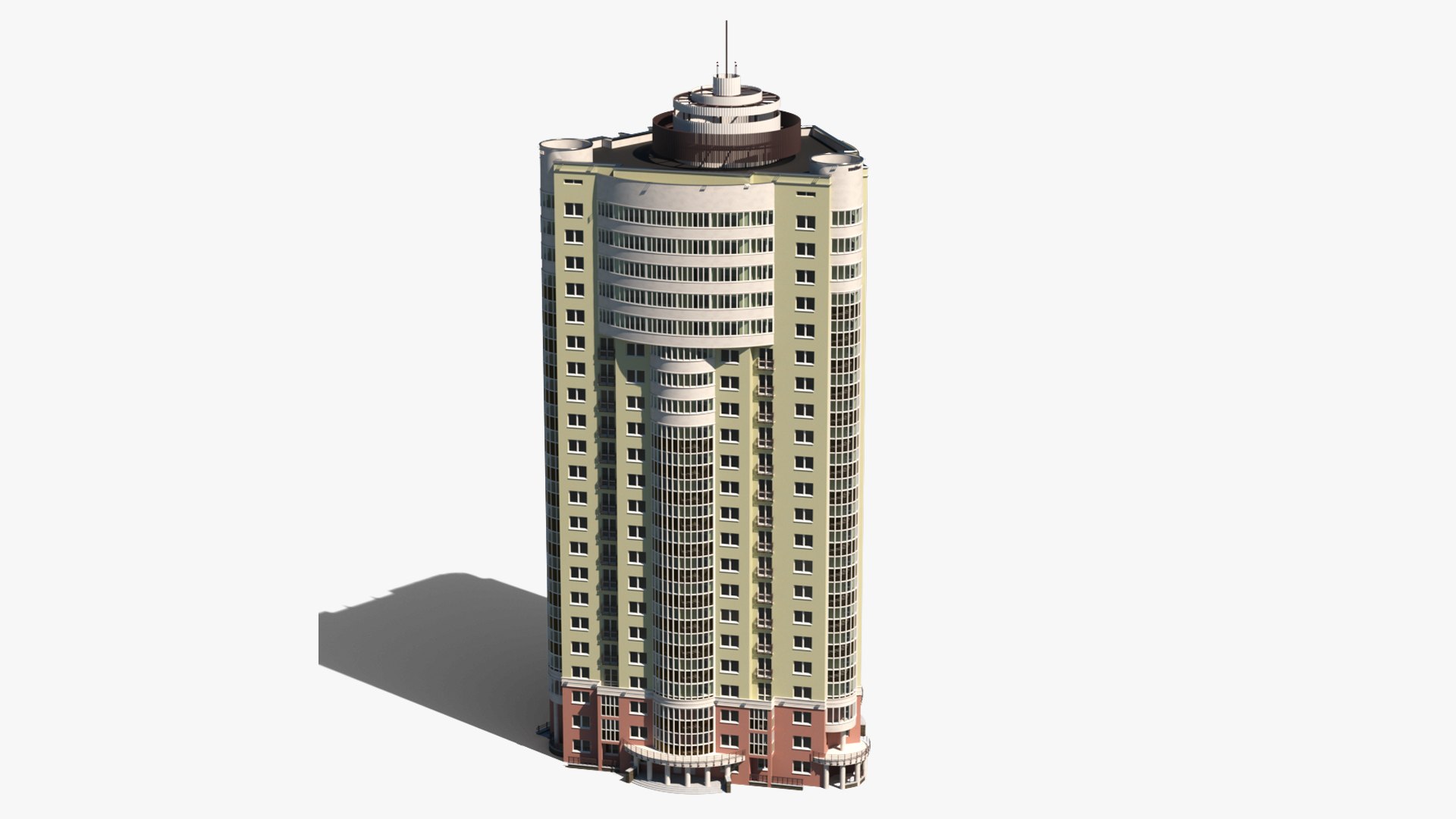 Multi-storey Residential Building 3D Model - TurboSquid 1838461