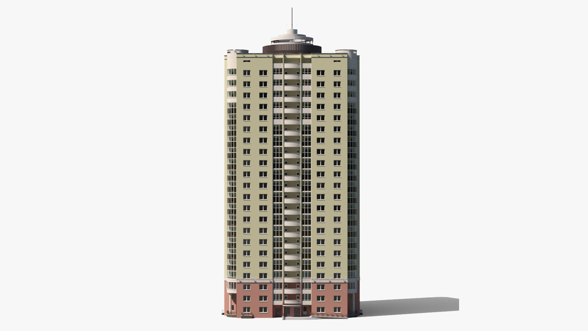 Multi-storey Residential Building 3D Model - TurboSquid 1838461