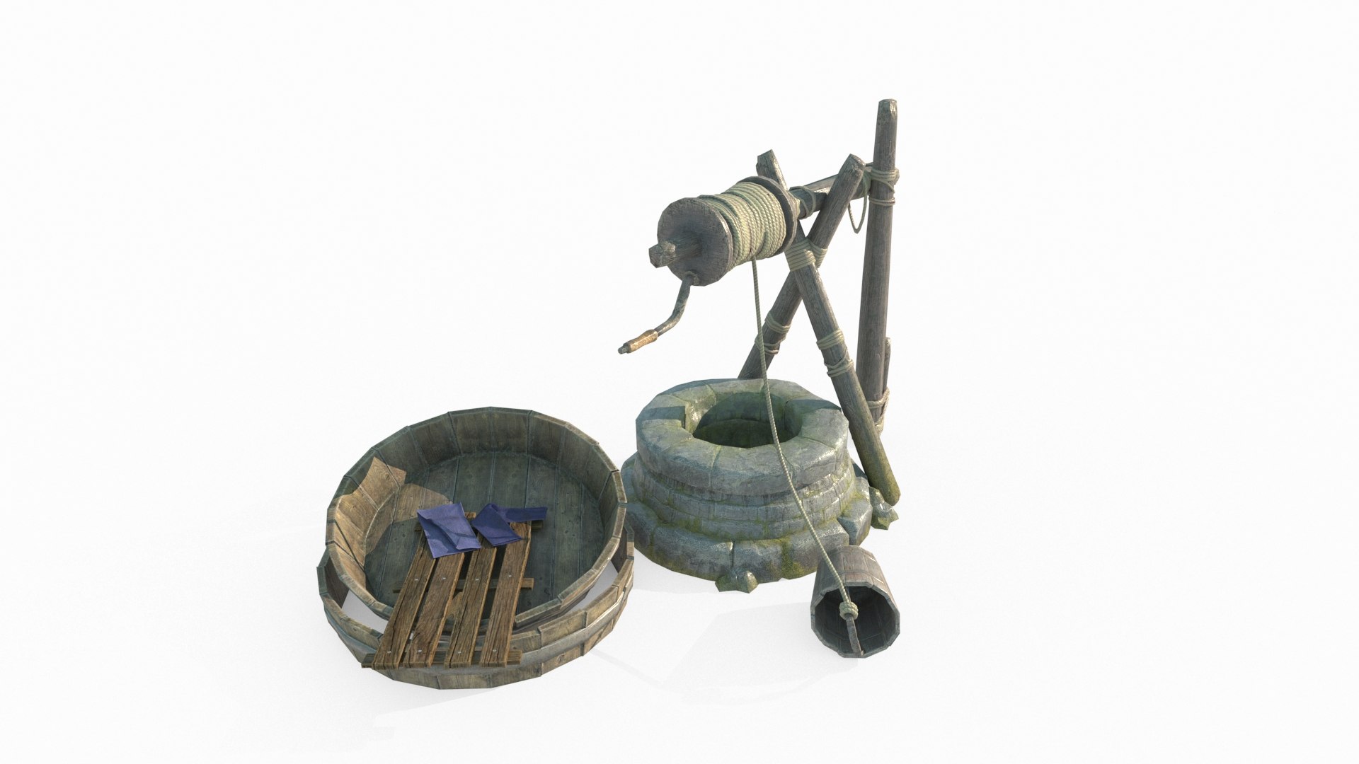 Ancient Hand Operated Water Well 3D Model - TurboSquid 2105953