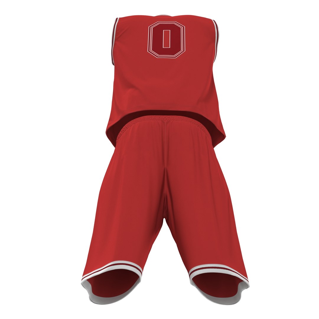 basketball uniform red 3d max