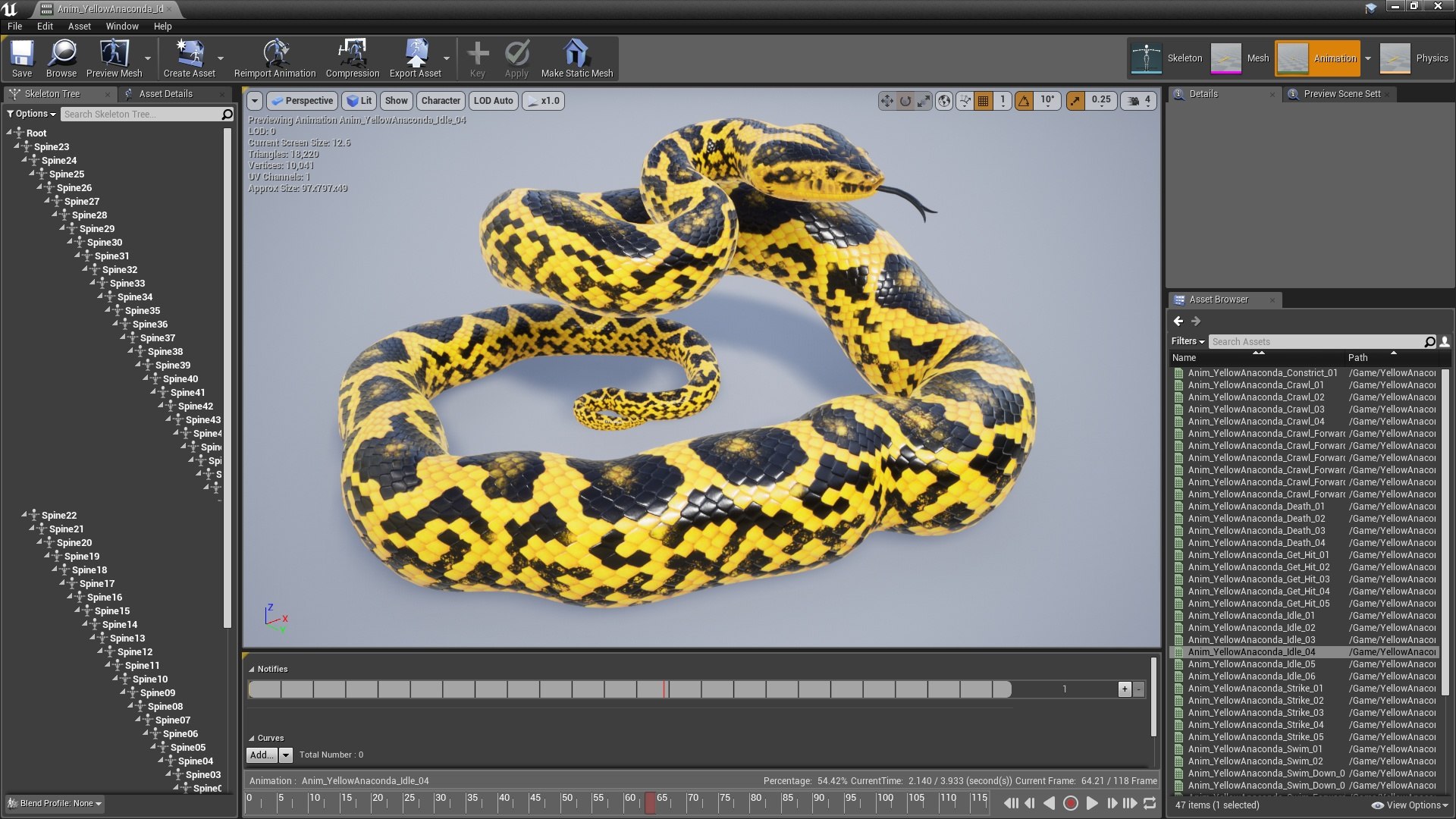 3D Yellow Anaconda - Animated - TurboSquid 1833834