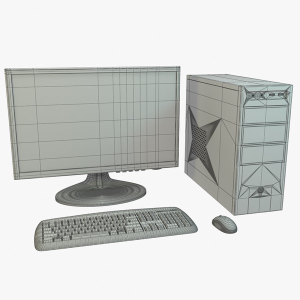 3d model monitor keyboard mouse