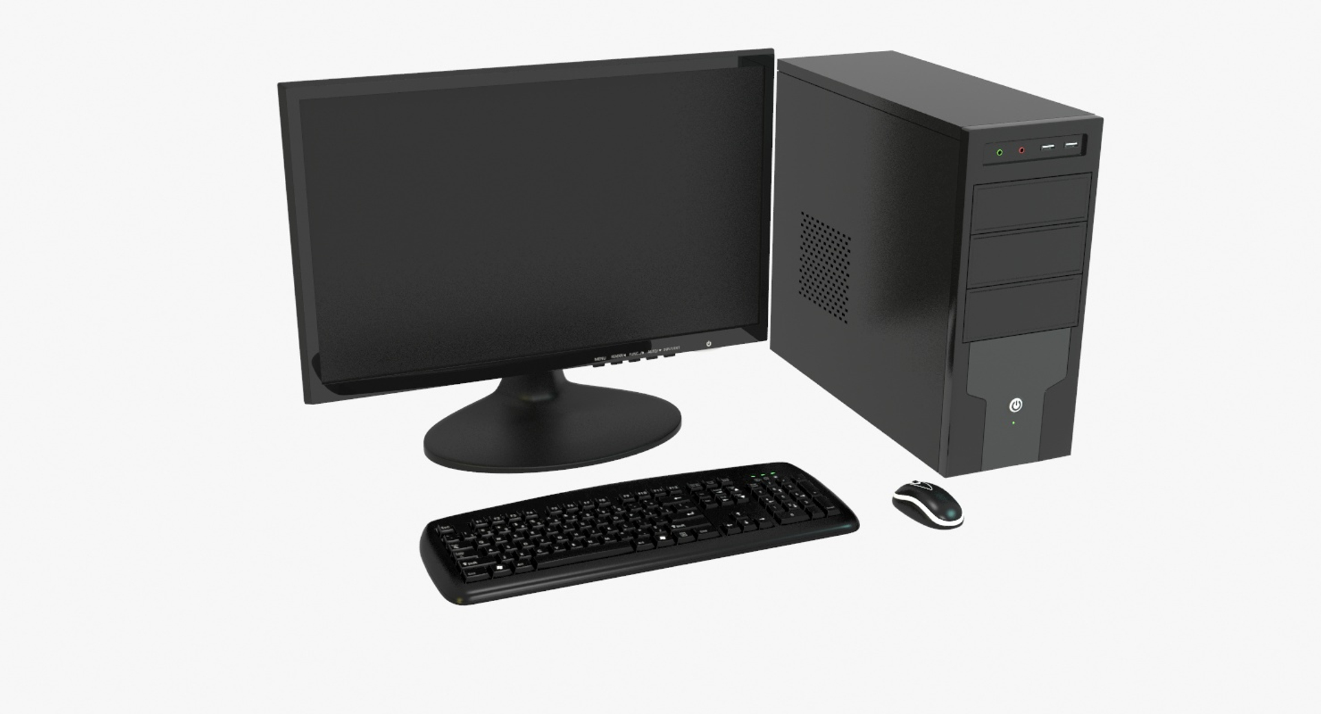 3d Model Monitor Keyboard Mouse