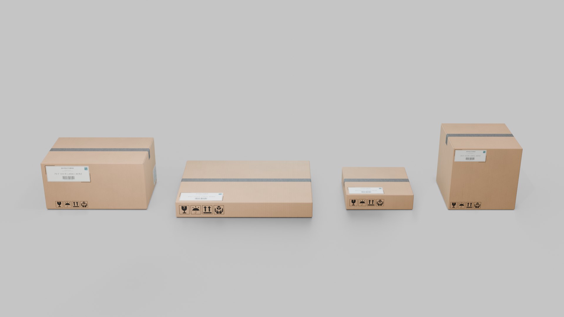 All-Purpose Cardboard Box Bundle - Rigged And Customizable 3D Model ...