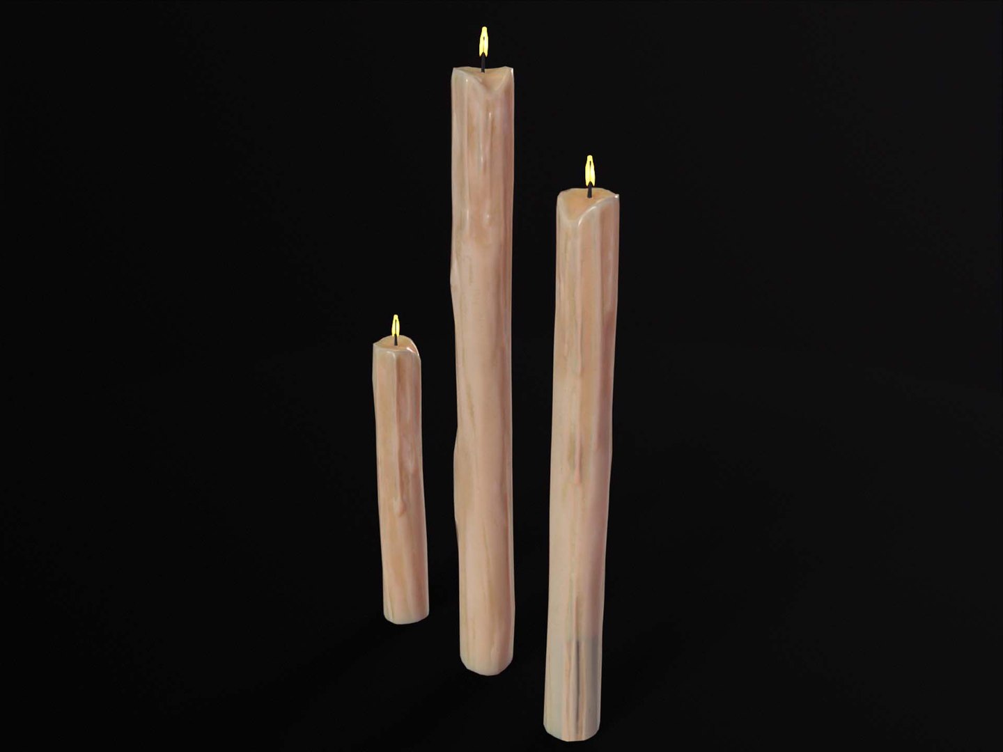 Thin Melted Candles 3D model - TurboSquid 2118414