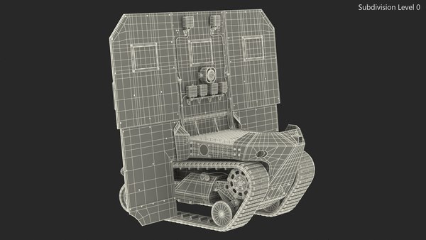 3D модель Поврежденный роботизированный баллистический щит RBS1 SWAT ...