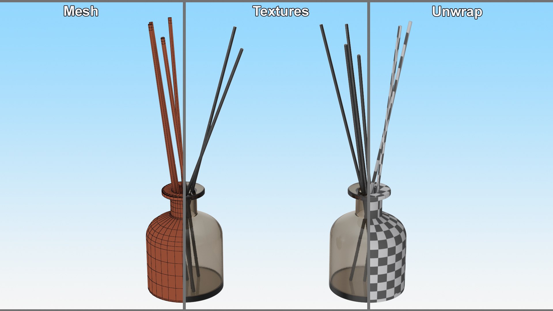 3D Aroma Reed Diffuser Bottle With Sticks - TurboSquid 2015373