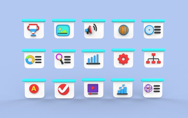 modelo 3d conjunto de iconos modelo 3D - TurboSquid 2341311